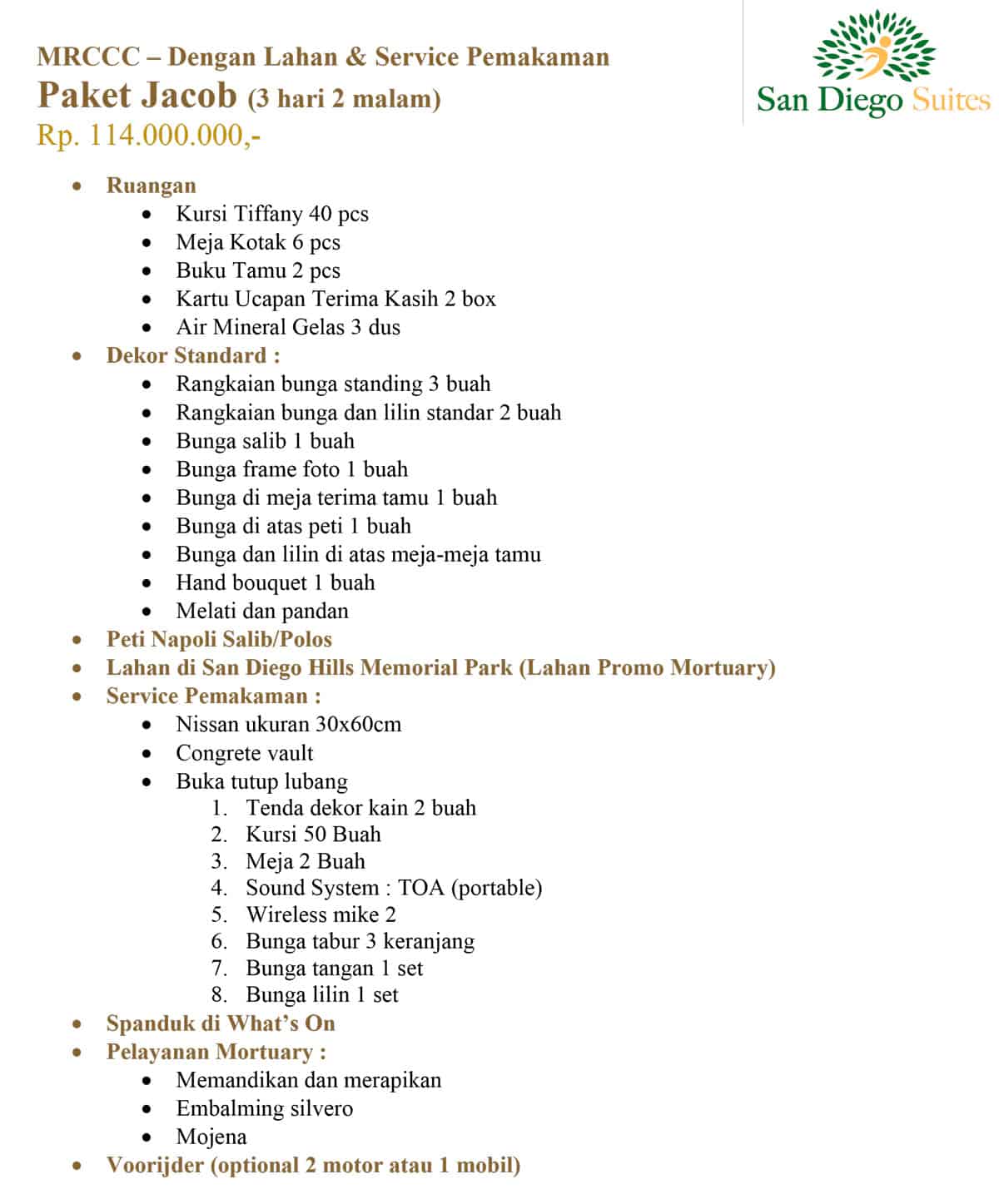 Rumah Duka Siloam Semanggi Sandiego Suite | San Diego Hills